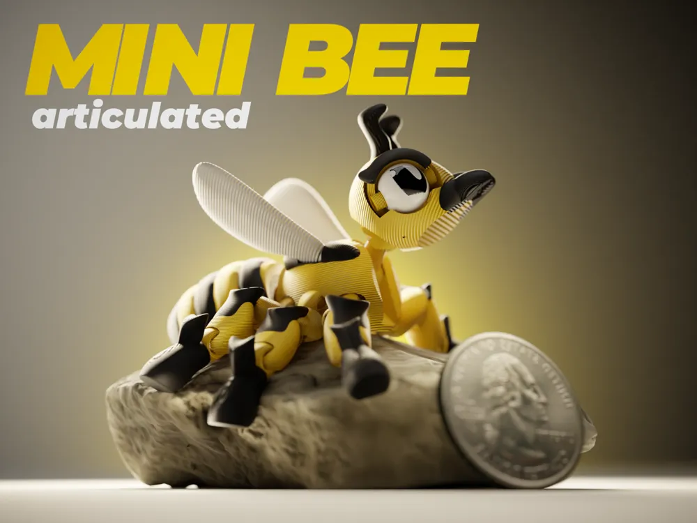 Articulated MINI BEE! - Free 3D Print Model - MakerWorld