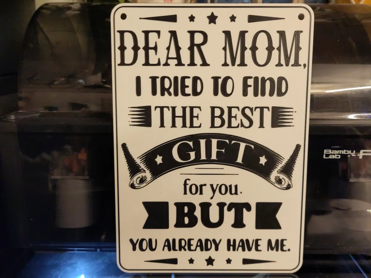 Wall decoration 'Dear Mom, I am your perfect gift' - Free 3D Print ...