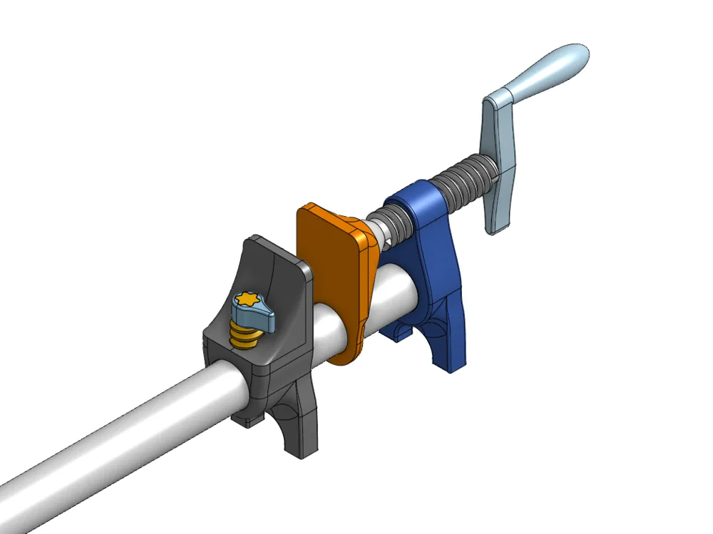 Woodworking Pipe Clamp for 1/2″ Pipe - 35 mm Jaws - Free 3D Print Model ...