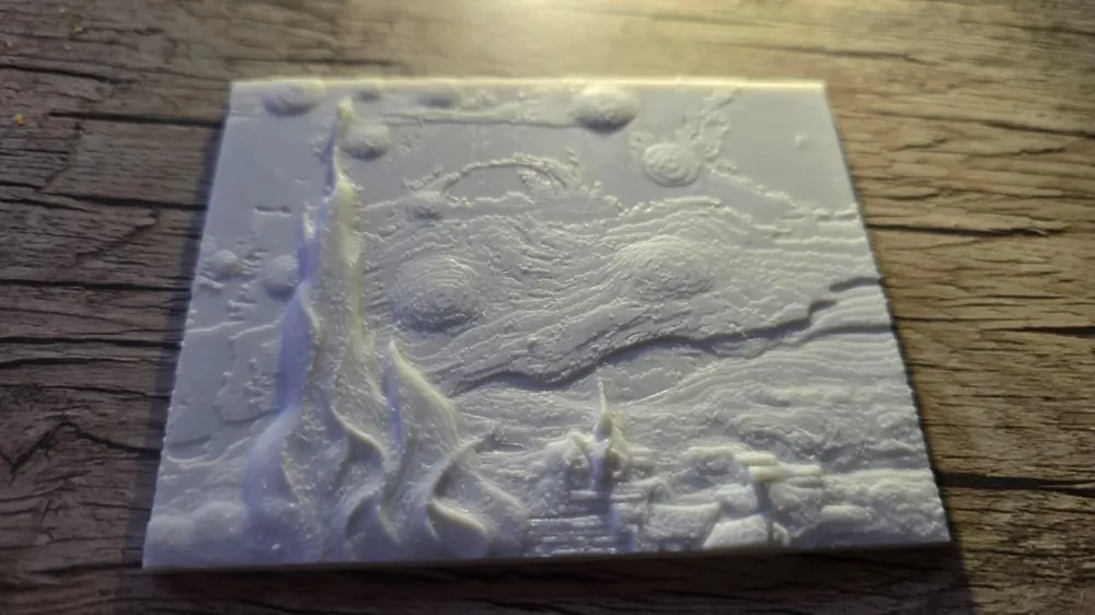 Starry Night Painting - Van Gogh - Free 3D Print Model - MakerWorld