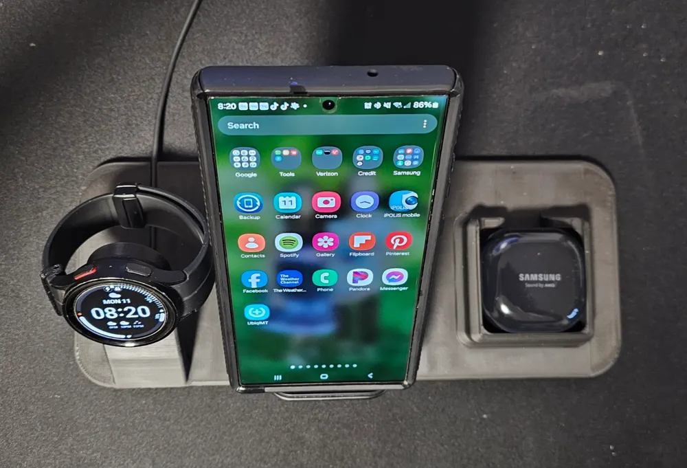 Samsung 45mm watch stand/phone/Earbuds base by Kevin11 MakerWorld ...