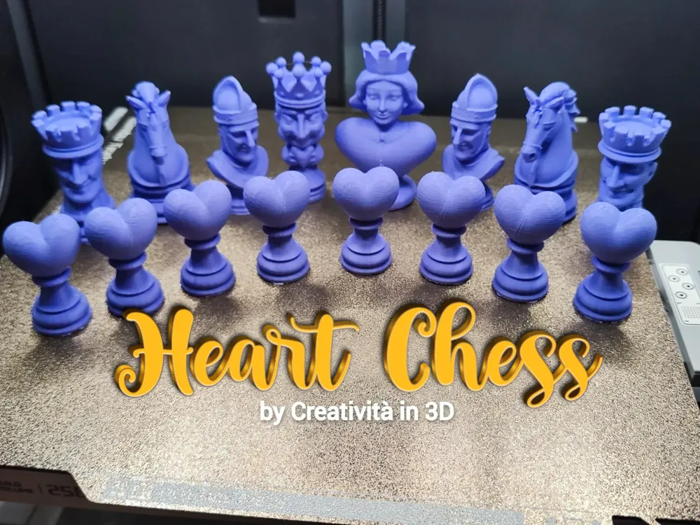 Heart Chess by Creatività in 3D MakerWorld: Download Free 3D Models