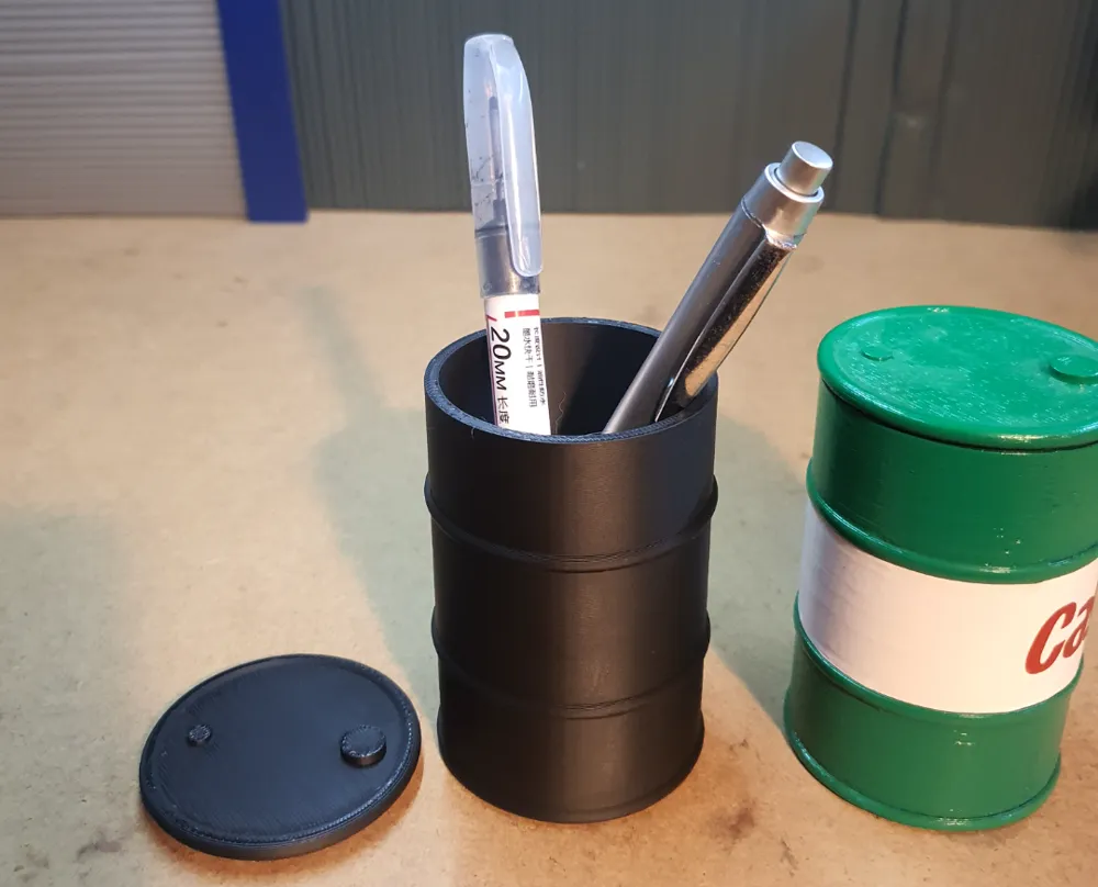 1:10 Scale 55 Gal Oil Drum Container/Pen Holder - Free 3D Print Model ...