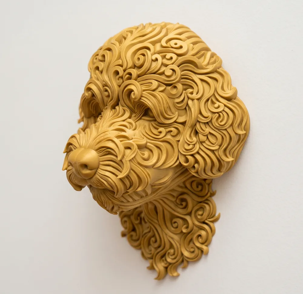 Maltipoo "Eternal Puppy" - Wall Art - Free 3D Print Model - MakerWorld