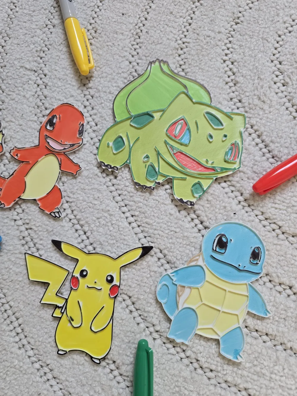Pokemon Coloring Set Charmander Pikachu Squirtle - Free 3D Print Model ...