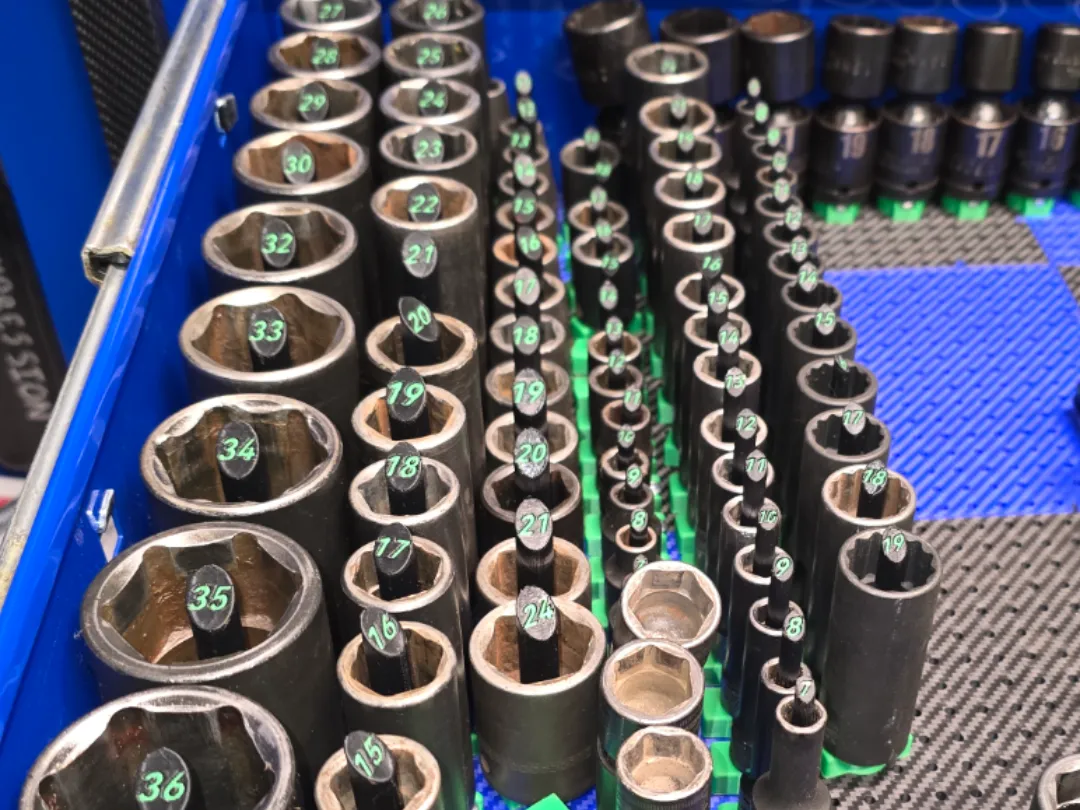 Modulare Werkzeugraster-Steckschlüsseladapter mit Größenstift ...