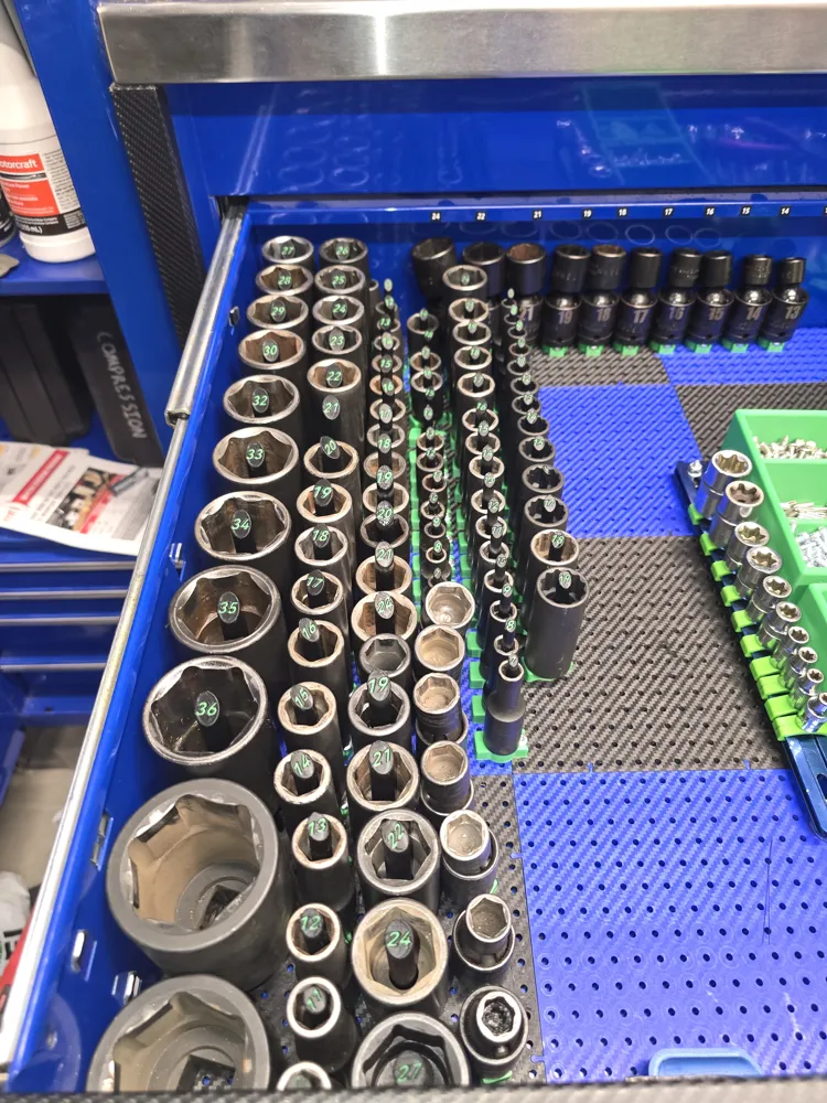 Modulare Werkzeugraster-Steckschlüsseladapter mit Größenstift ...