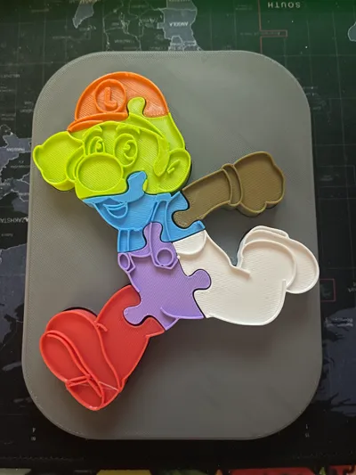 Luigi - insert puzzle for kids - noAMS version by intommy - MakerWorld