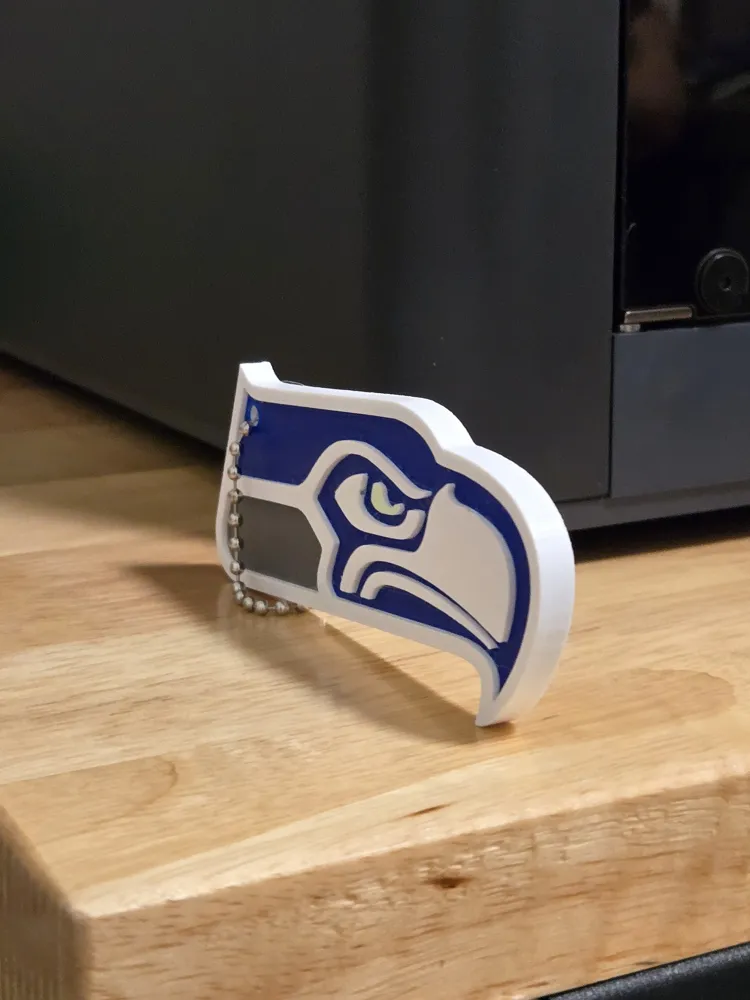 Seattle Seahawks Bag Tag Keychain by Golden 3DMakerWorld: Download Free ...
