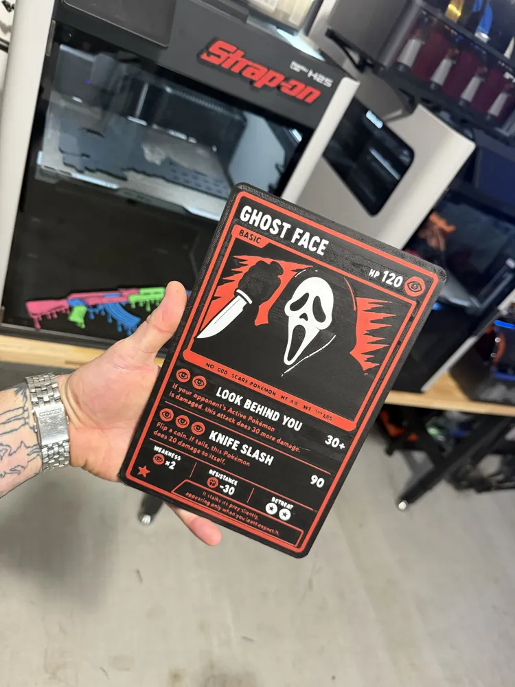 Oversized Ghostface Pokemon Card - Free 3D Print Model - MakerWorld