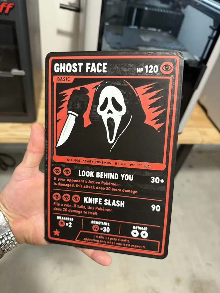 Oversized Ghostface Pokemon Card - Free 3D Print Model - MakerWorld