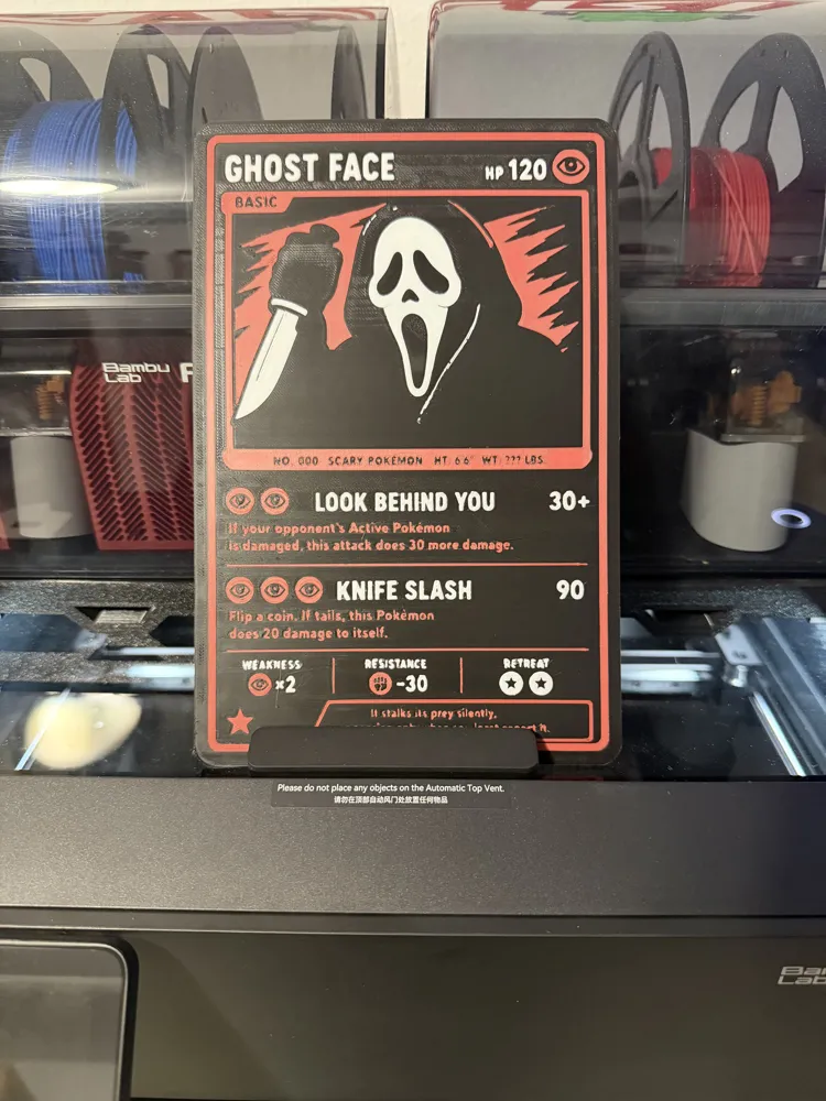 Oversized Ghostface Pokemon Card - Free 3D Print Model - MakerWorld