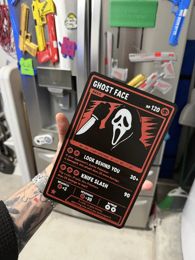 Oversized Ghostface Pokemon Card - Free 3D Print Model - MakerWorld