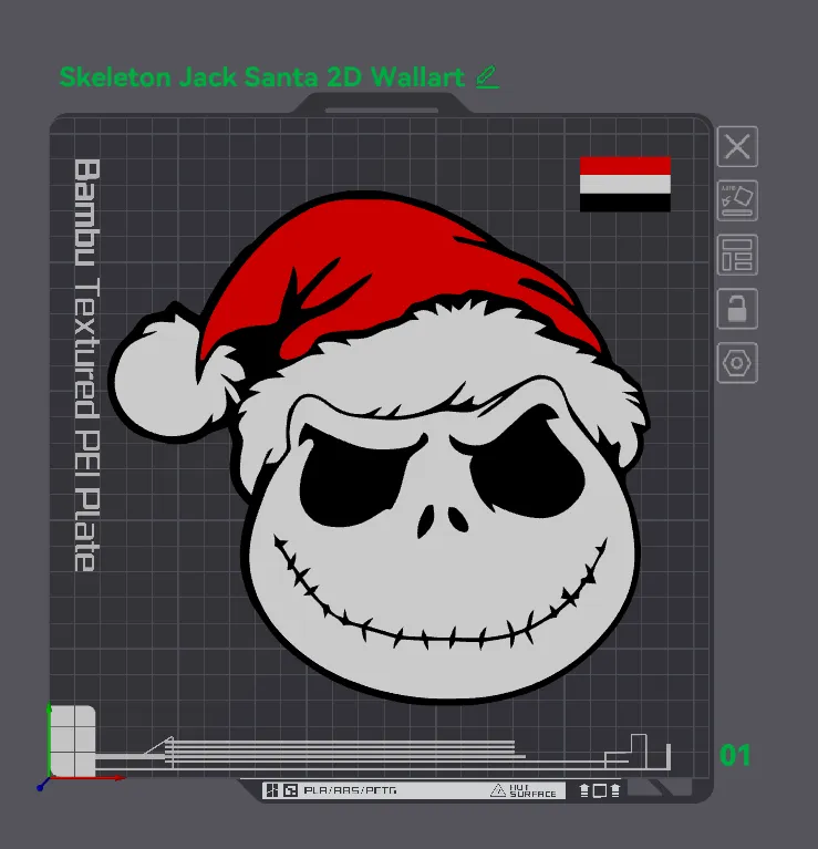 Skeleton Jack Santa - 2D Wallart by Love Prints - MakerWorld