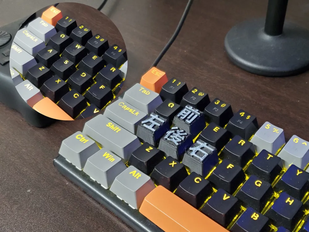 Japanese Directional Keycaps Set (WASD / Arrows) - Free 3D Print Model ...