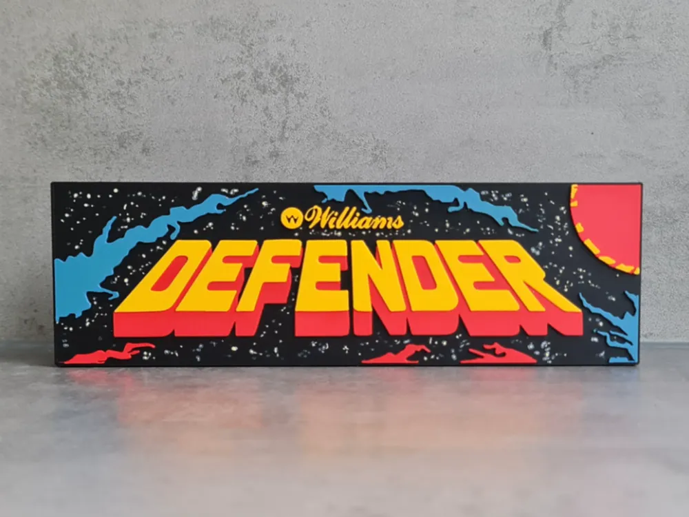 Defender Classic Arcade Marquee Logo / Sign - Free 3D Print Model ...