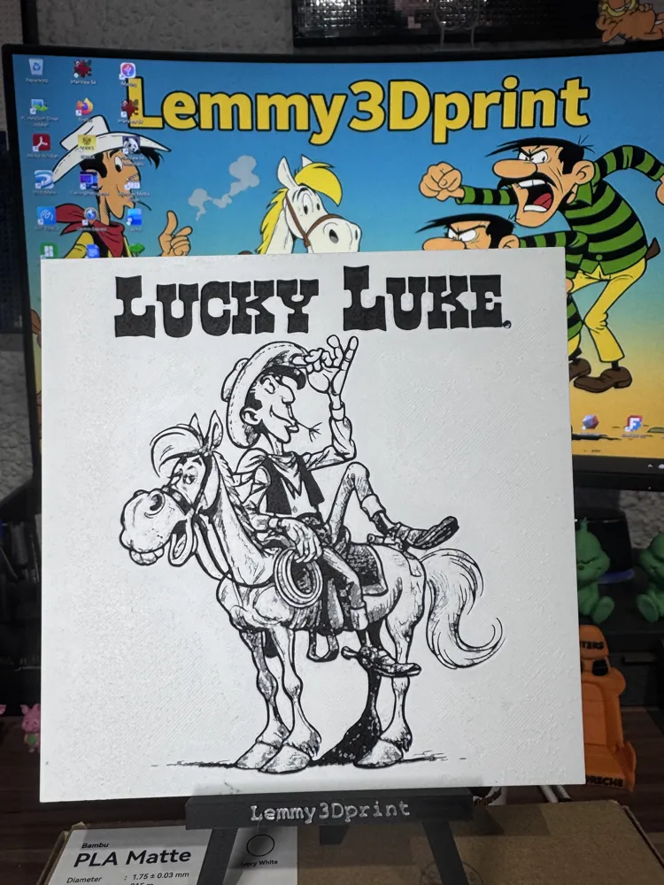 Small Lucky Luke HueForge Collection - Free 3D Print Model - MakerWorld