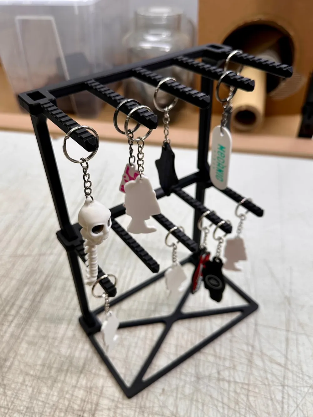 Keychain Display Stand 2 Tiers V3 - Free 3D Print Model - MakerWorld