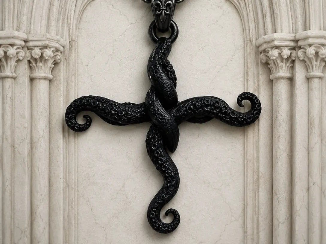 Gothic Tentakel Kreuz Halskette Anhänger – Kostenloses 3D-Druckmodell ...