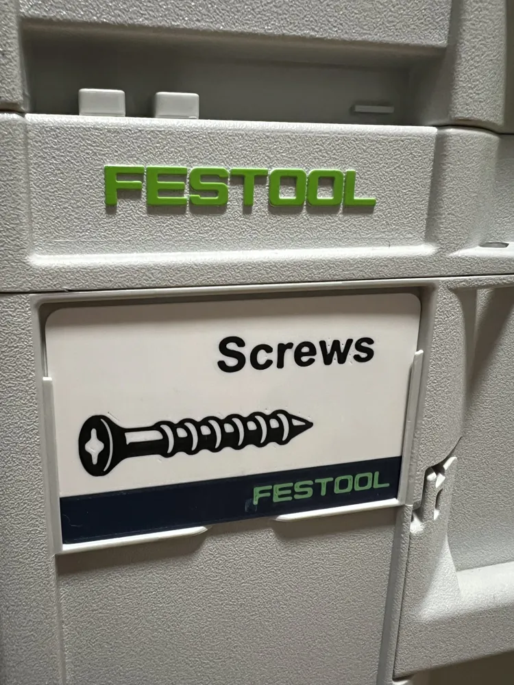 Festool Systainer Label - Screws - Free 3D Print Model - MakerWorld