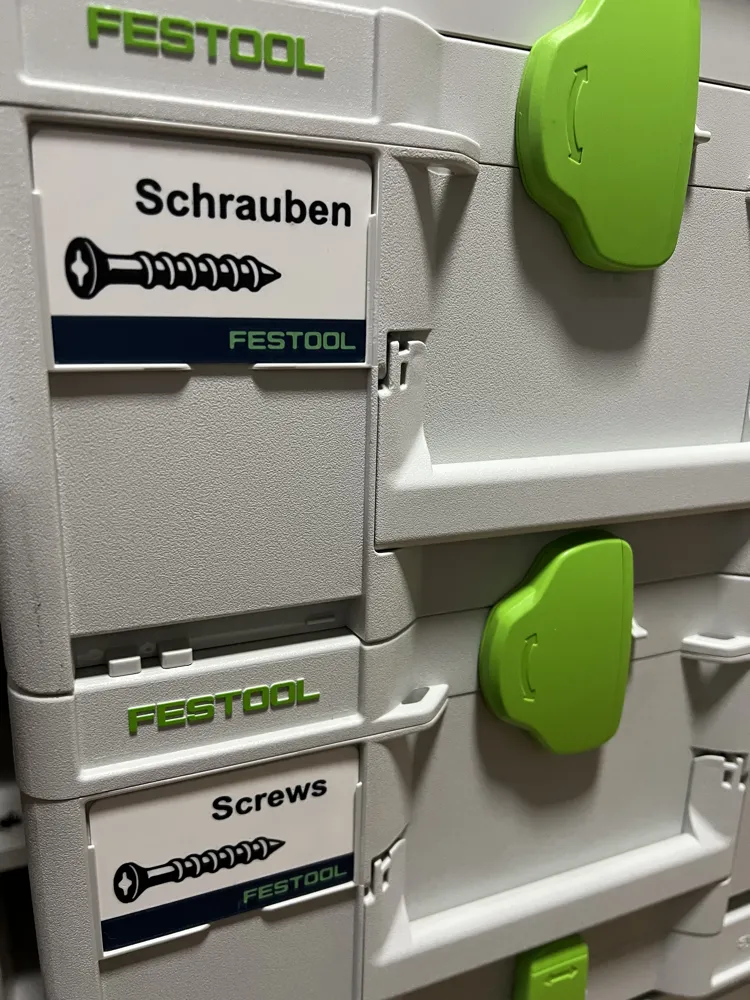 Festool Systainer Label - Screws - Free 3D Print Model - MakerWorld