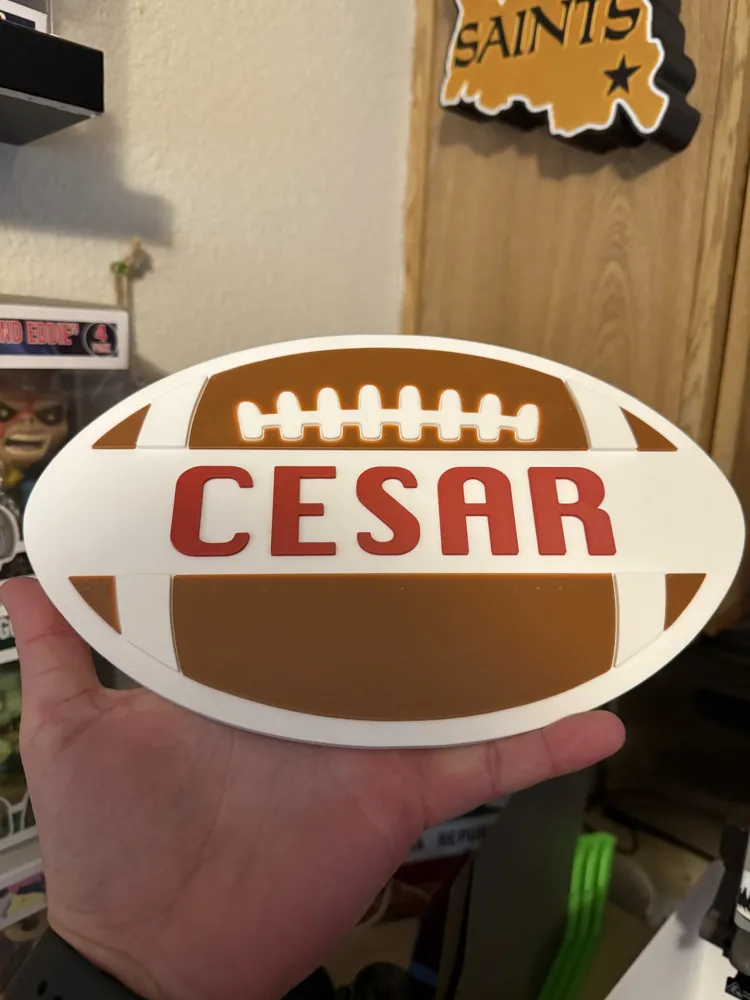 Customizable Football Player/Team Name Sign - Free 3D Print Model ...