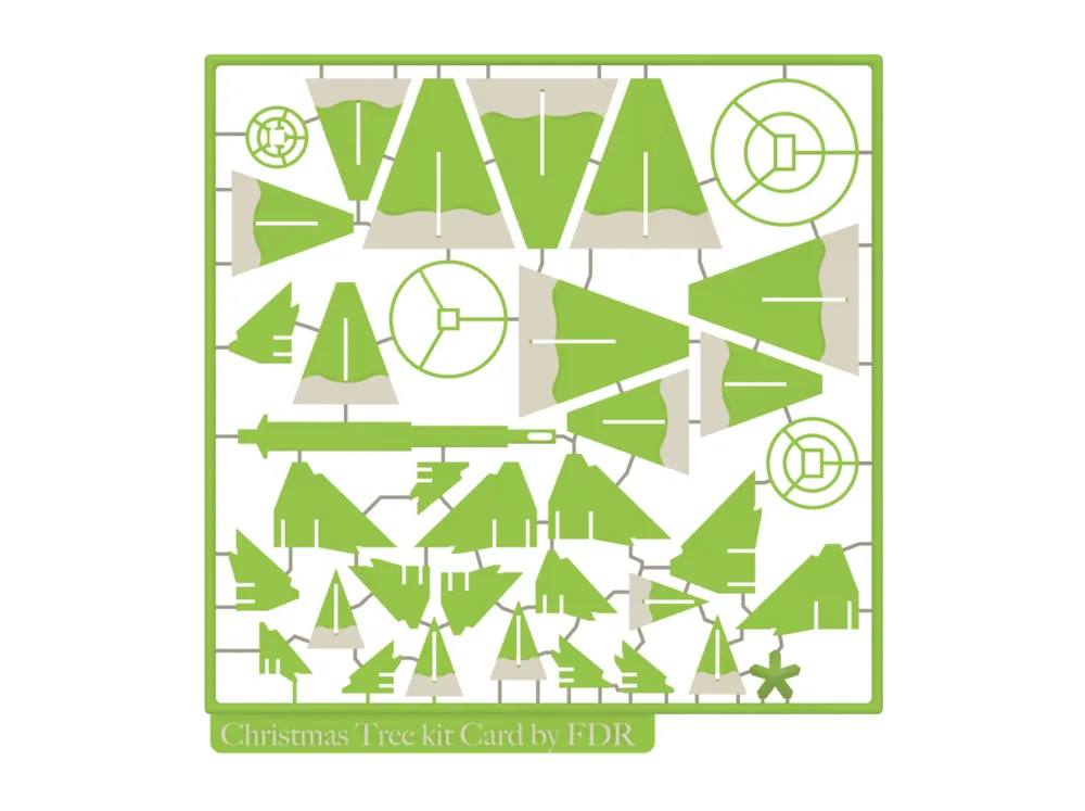 Snowy Christmas Tree kit card - large by feder MakerWorld: Download ...