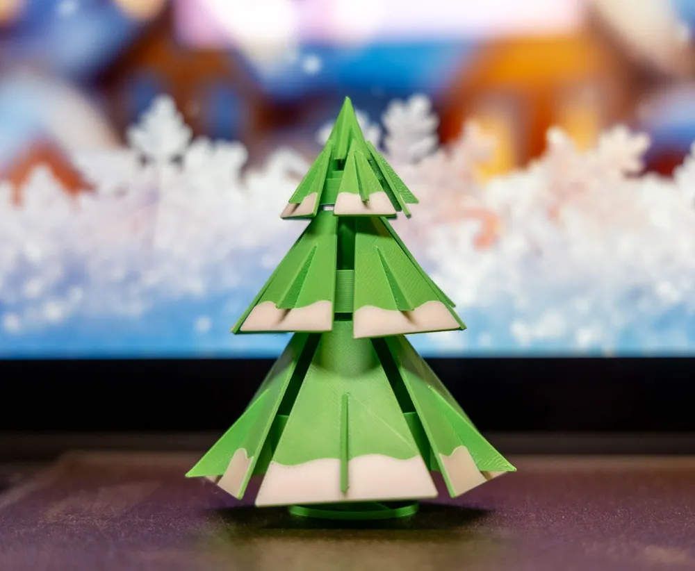 Snowy Christmas Tree kit card - large - Free 3D Print Model - MakerWorld