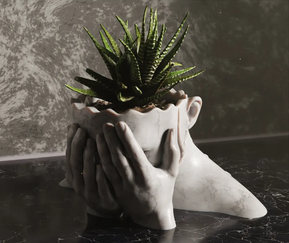 Sad Woman Vase by uni3Dworld MakerWorld: Download Free 3D Models