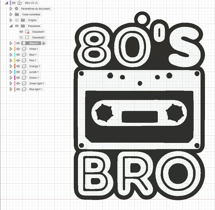 I LOVE 80's V2 Keyring by MAFIA_SKULL 🥇 - MakerWorld