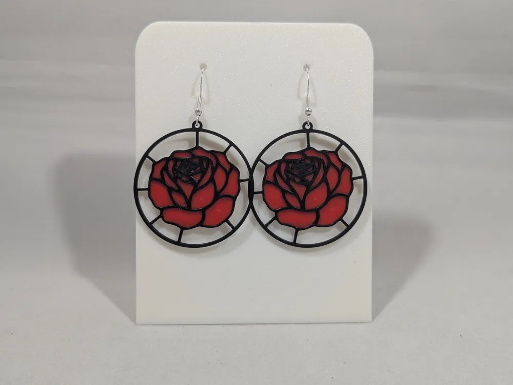 Rose sained glass earrings - 3 variants by Together 3D - Kids ...