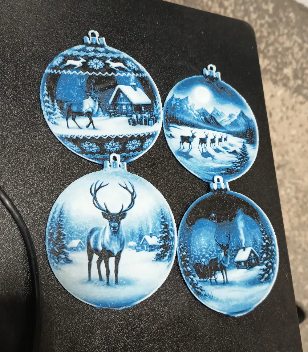 Christmas ornament hueforge 4pcs by 3DNesy MakerWorld: Download Free 3D ...