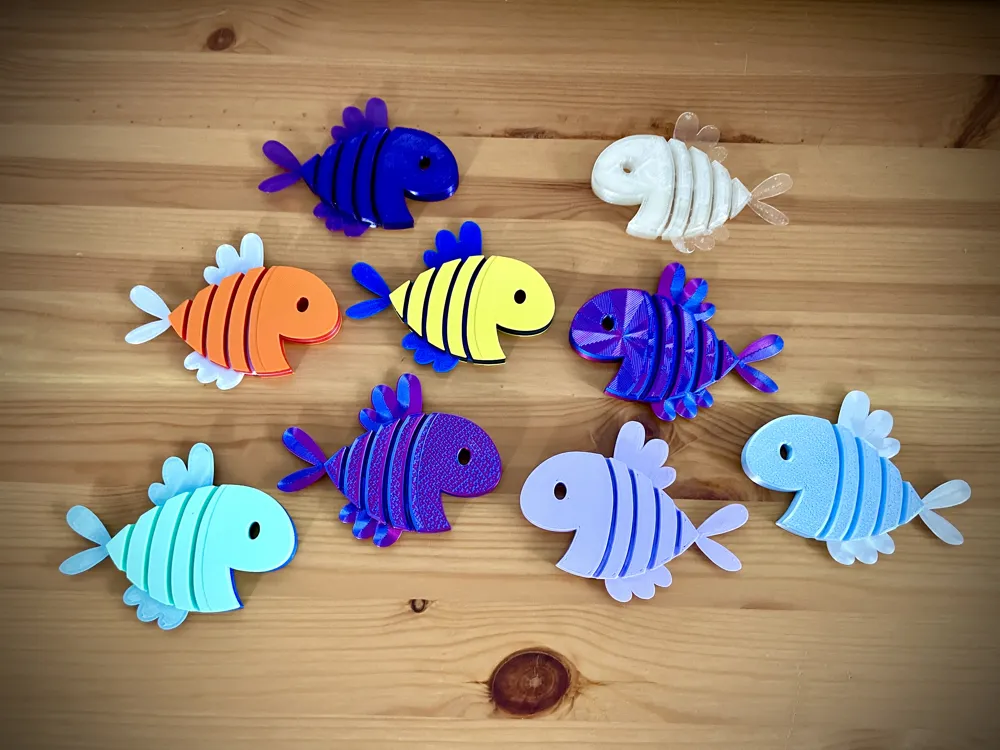 Floaty Flexi Happy Fish - Free 3D Print Model - MakerWorld