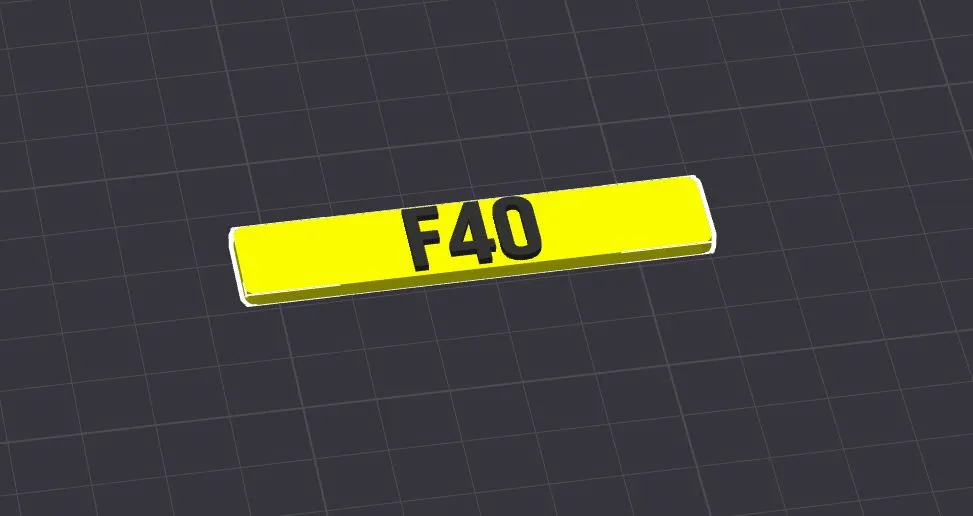 Ferrari F40 License Plate by boxexas - MakerWorld