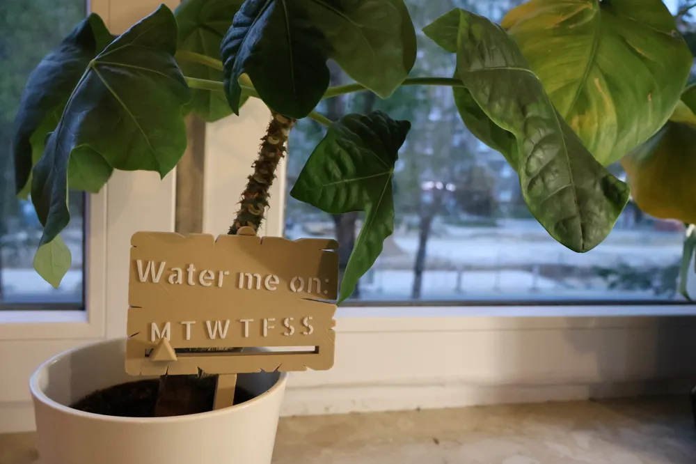 Watering Sign reminder by olkami MakerWorld: Download Free 3D Models