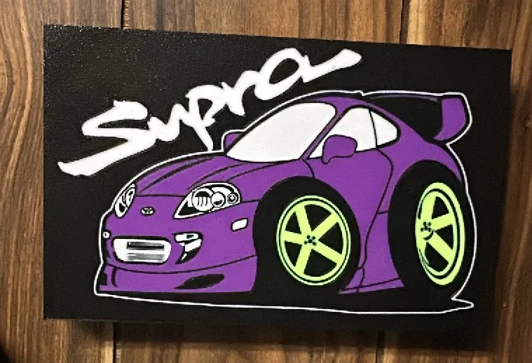 mk4 toyota supra cartoon lightbox by tropicgtiturbo - MakerWorld