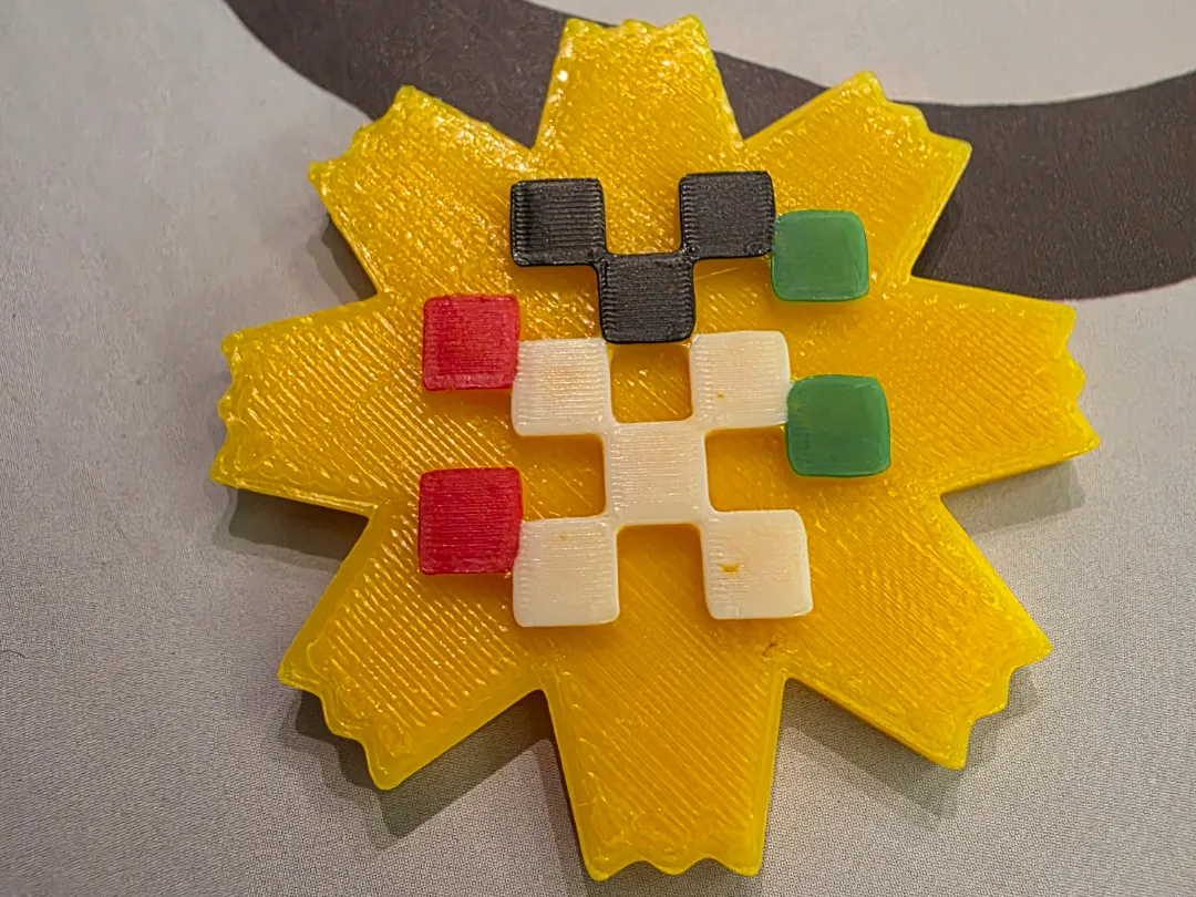 Al Arfaj Flower with Flag badge - Kuwait - Free 3D Print Model - MakerWorld