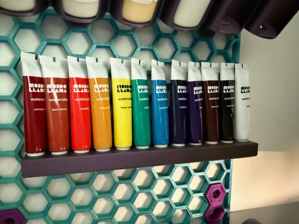 acrylic paint tube rack HSW honeycomb storage wall by Colleen - MakerWorld