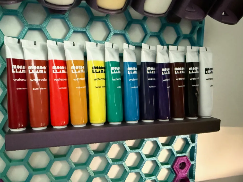 acrylic paint tube rack HSW honeycomb storage wall by Colleen - MakerWorld