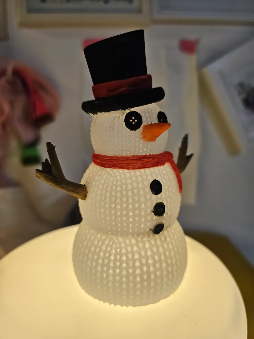 snowman knit Christmas CONTEST LED lamp by EVERYTHINGPLUSULTRA - MakerWorld