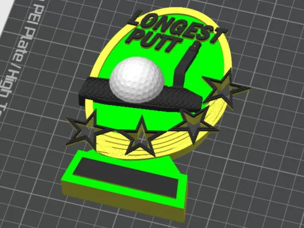 Longest Putt Trophy, Golf Trophy by Timberlake Creations MakerWorld ...