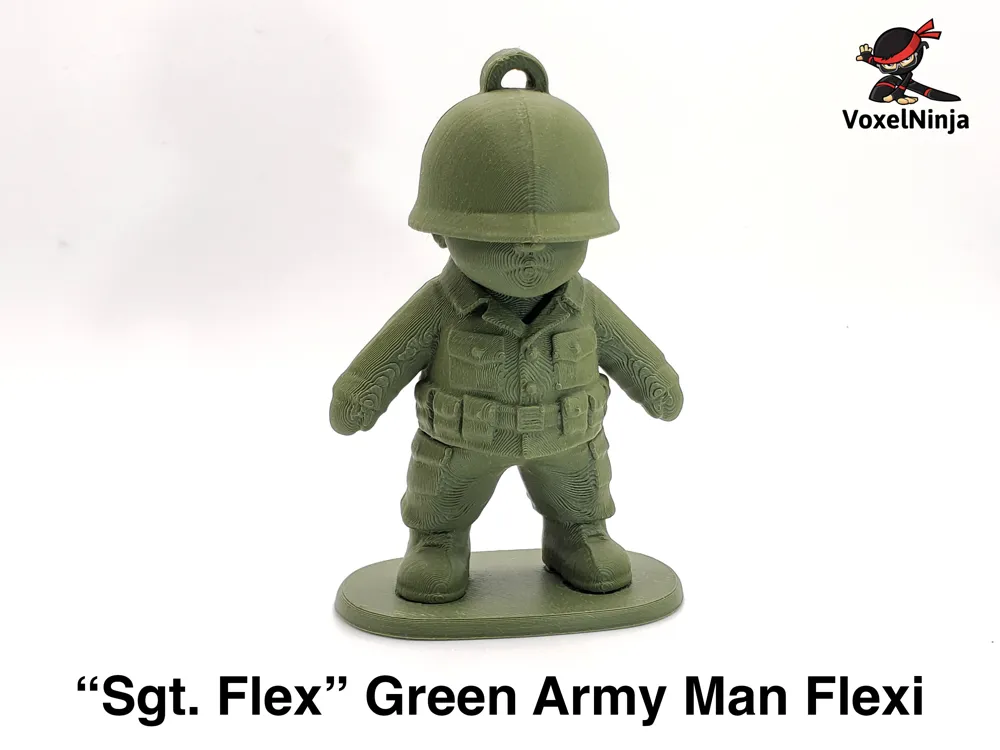 Sgt Flex Green Army Man Flexi & Keychain - Free 3D Print Model - MakerWorld