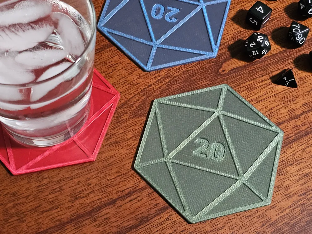 d20 coaster by Karen Chau Designs - MakerWorld