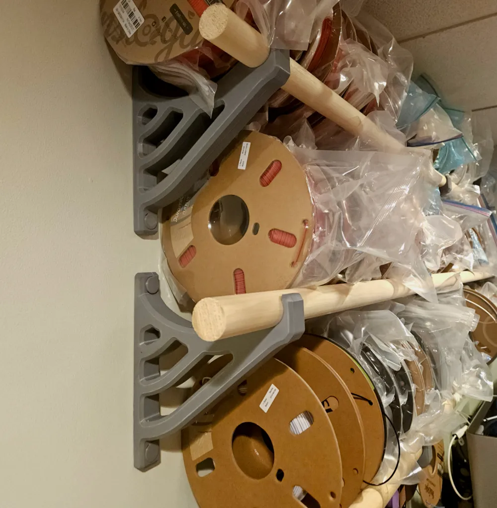 Filament shelf storage brackets - single 1.25" rod Remixed by ...