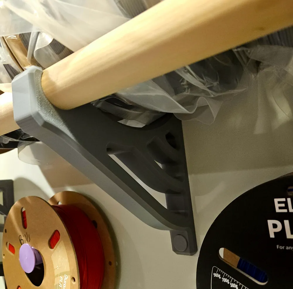 Filament shelf storage brackets - single 1.25" rod Remixed by ...
