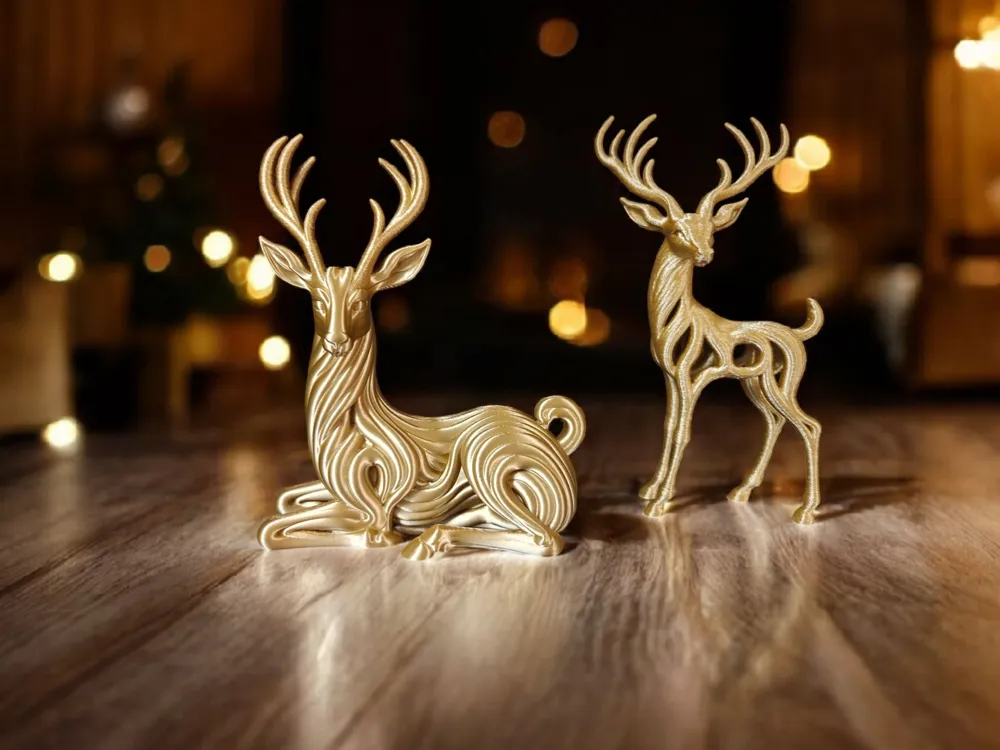 Reclining Deer Sculpture with Fluid Texture by BMaker MakerWorld ...