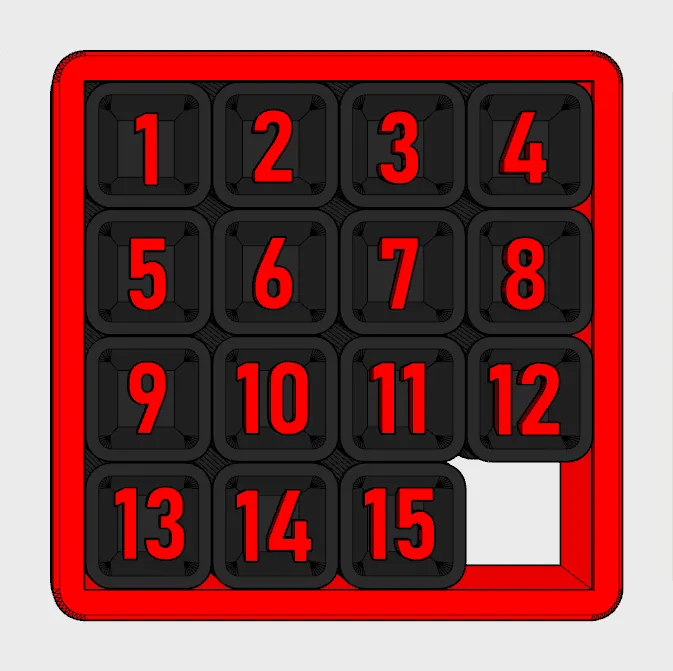 Print in Place Sliding Number Puzzle - Multicolor Remixed by erick ...