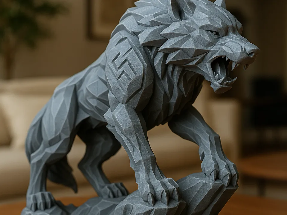 Crowned Wolf – Silent Power of the Night - Free 3D Print Model - MakerWorld