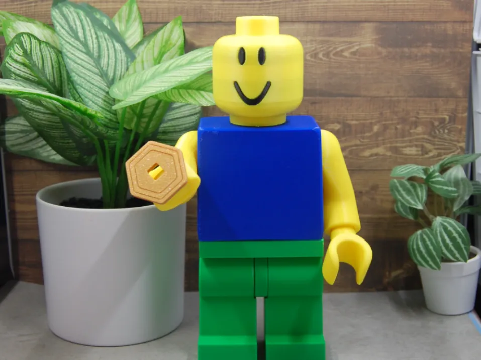 Classic Noob-Style Brick Figure (500% Scale) - Free 3D Print Model ...