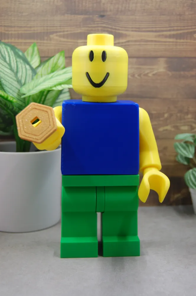 Classic Noob-Style Brick Figure (500% Scale) - Free 3D Print Model ...
